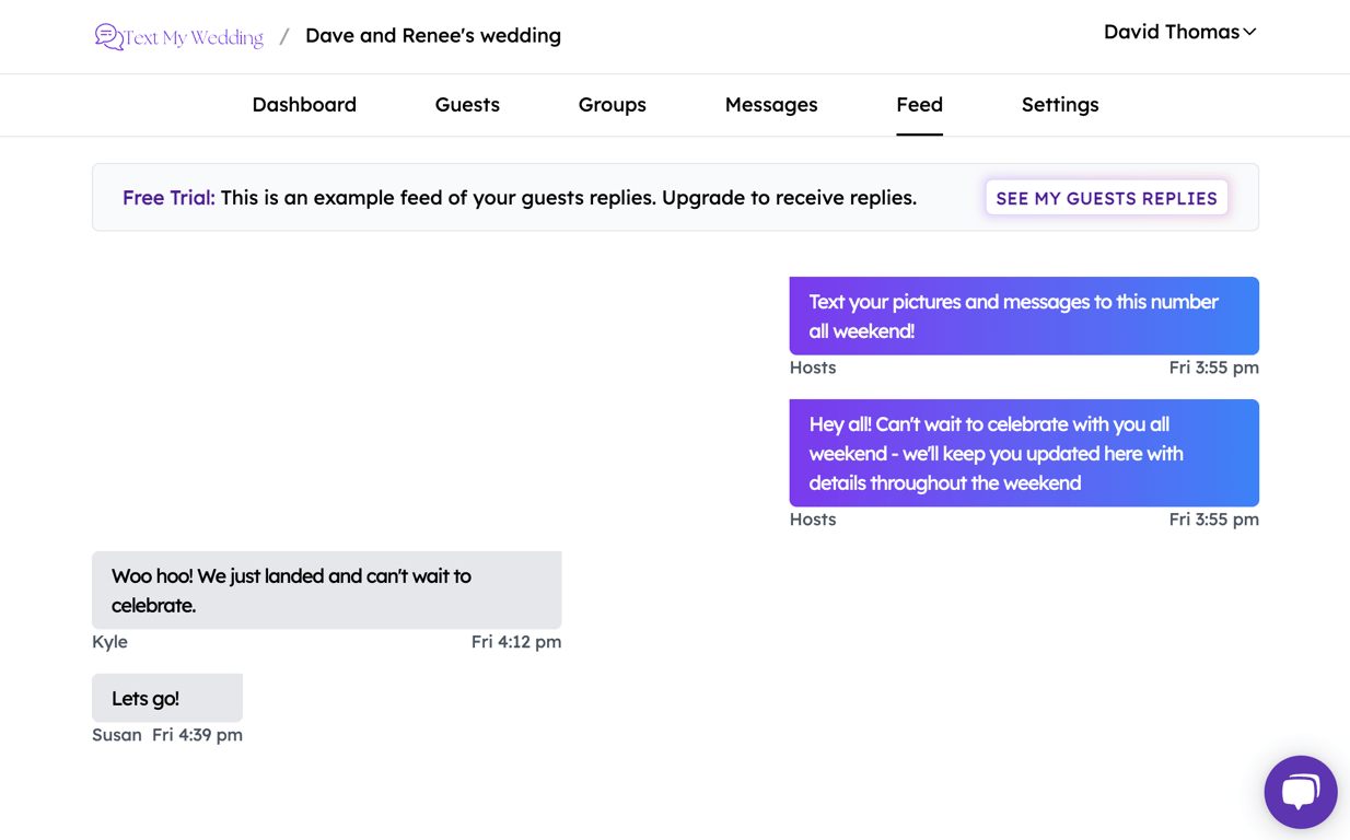 Text My Wedding | Send messages to your wedding guests