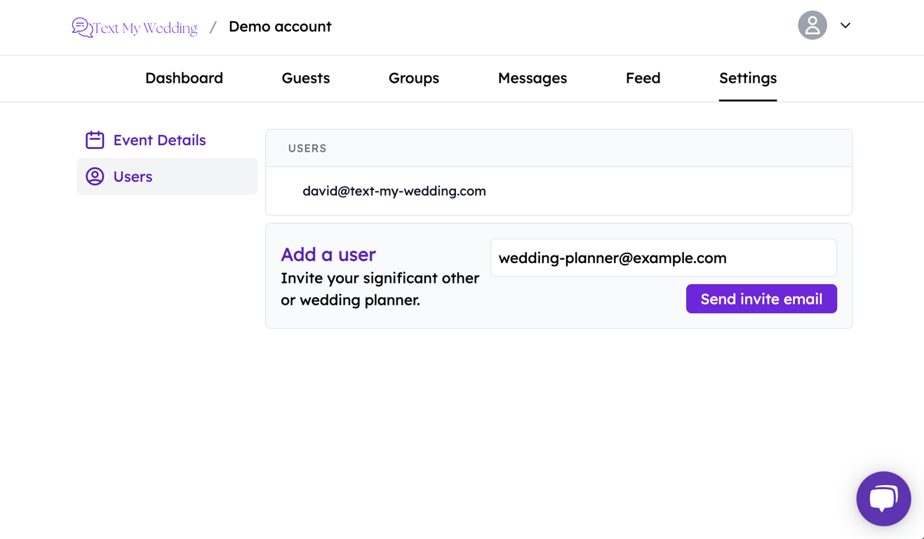 Text My Wedding | Send messages to your wedding guests